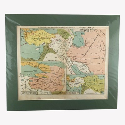 1913 Istanbul Map Antique Ottoman - Persian - Middle East Map - Turkey ...