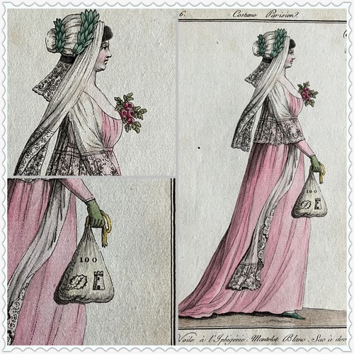 July 1798 Journal des Dames Costume Parisien Hand Col Fashion Plate (47 ...