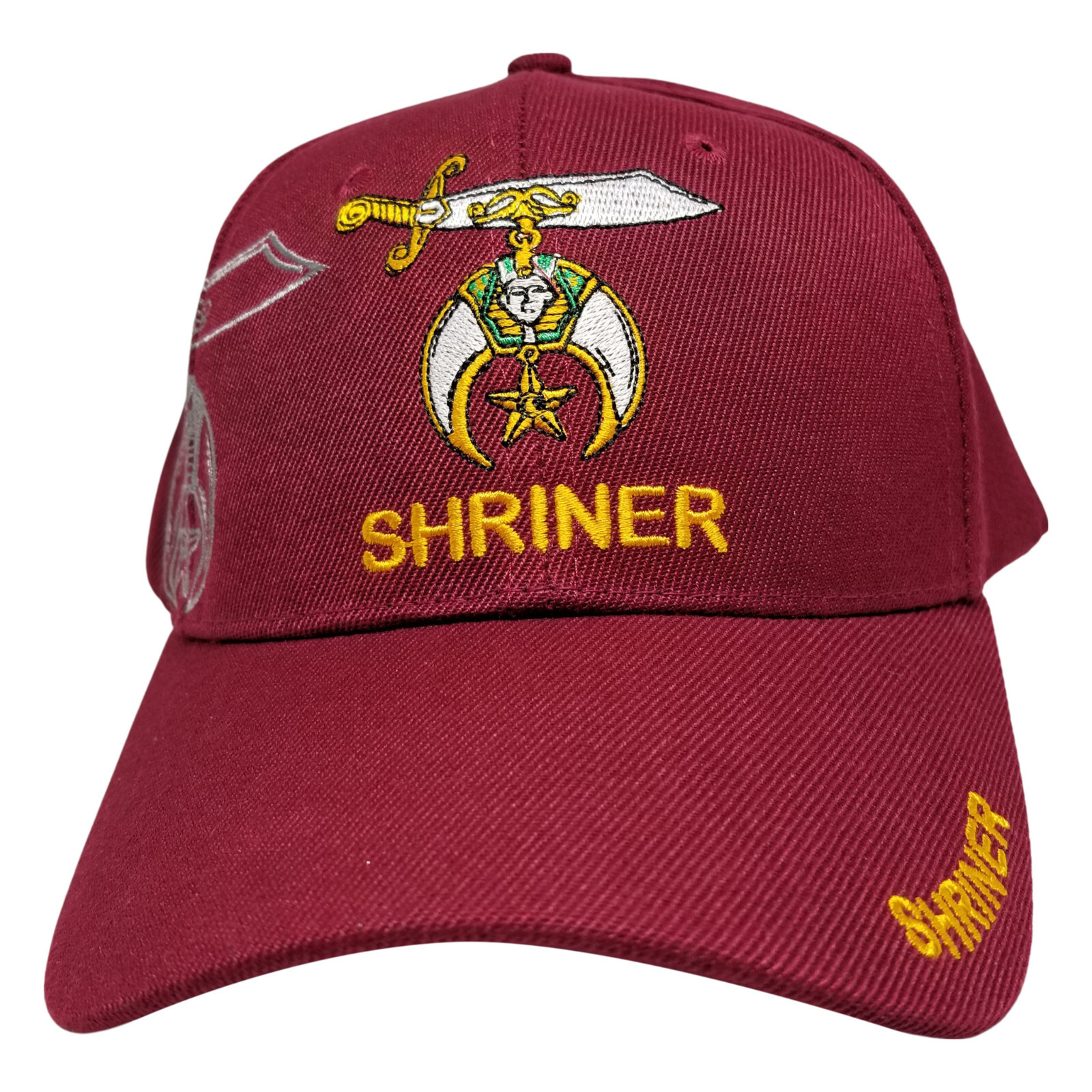 Shriners Baseball Cap Maroon Shriner Hat Crescent Scimitar Masons ...