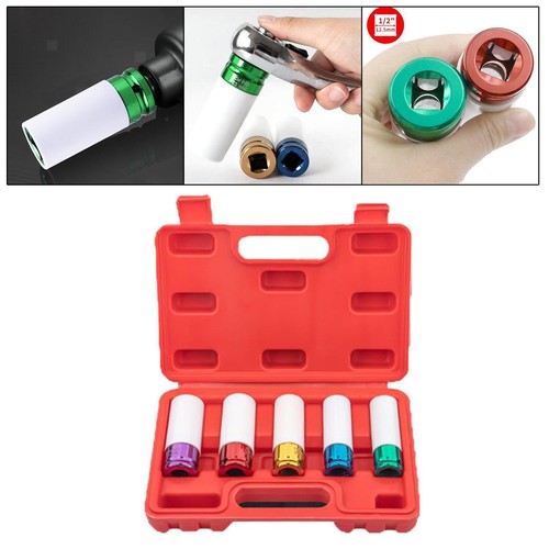 Thin Socket Set 1/2" Drive 15 17 19 21 22 mm Protective Heavy Duty ...