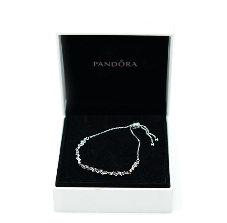 NEW Authentic PANDORA 925 Silver Glacial Ice Crystals Sliding Bracelet ...