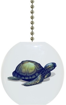 Blue Sea Turtle Nautical Solid CERAMIC Ceiling Fan Light Lamp Pull | eBay