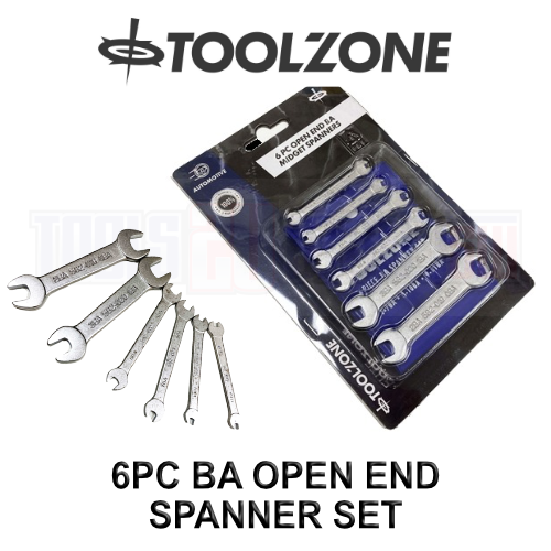 Toolzone Elite 6pc BA Spanner Set Precision Open Ended Wrench 0BA ...