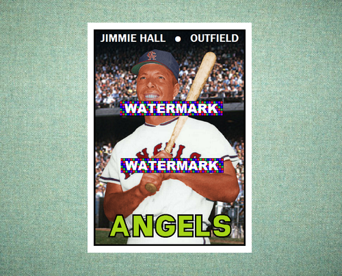 Jimmie Hall California Angels 1967 Style Custom Baseball Art Card | eBay