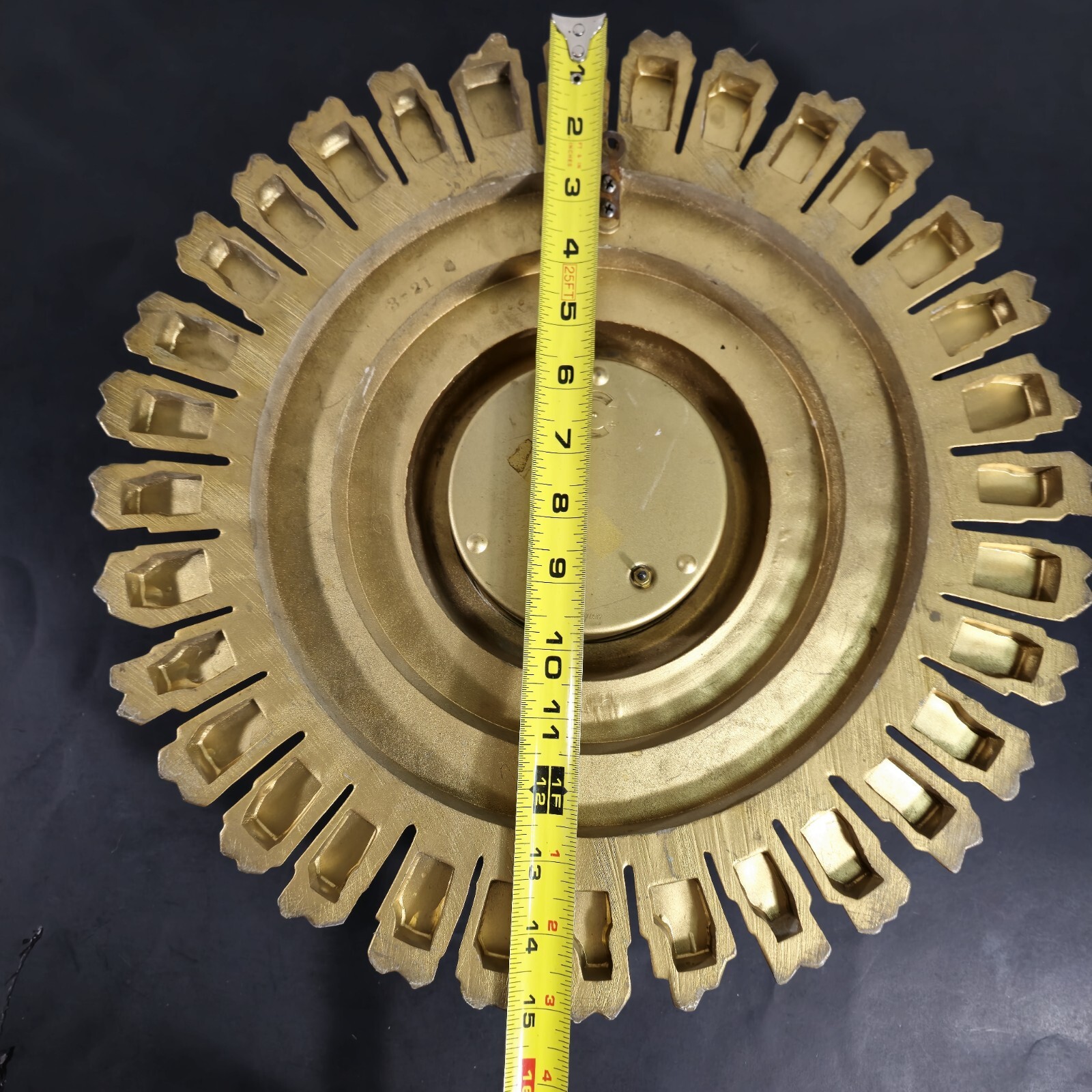 Vintage 8 Day Sun Star Burst Wind-Up Wall Clock 15" Germany *Please ...