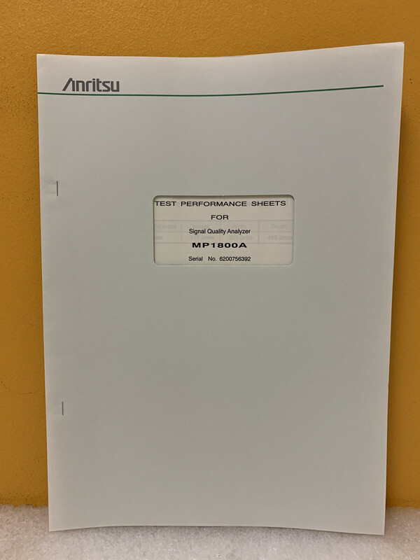 Anritsu 6200756392 Signal Quality Analyzer MP1800A Test Performance ...