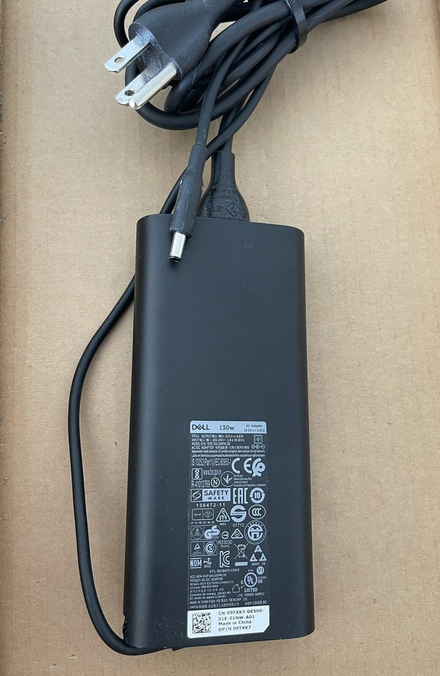 Genuine Dell 130W AC Adapter 4.5mm / HA130PM130 / 0RN7NW / 19.5V 6.67A ...