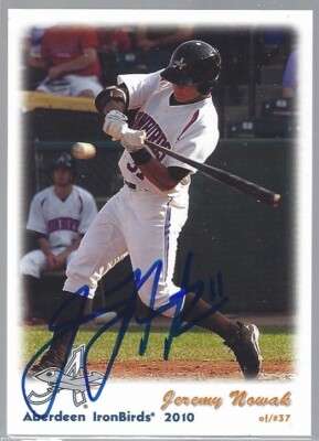 IP autograph signed 2010 Grandstand Aberdeen IronBirds Jeremy Nowak ...