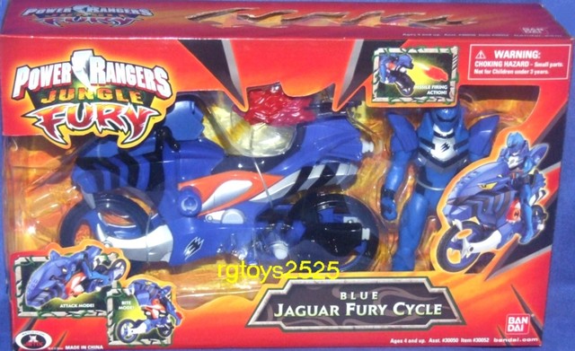 Power Rangers Jungle Fury Blue Jaguar Strike Rider Action Figure ...
