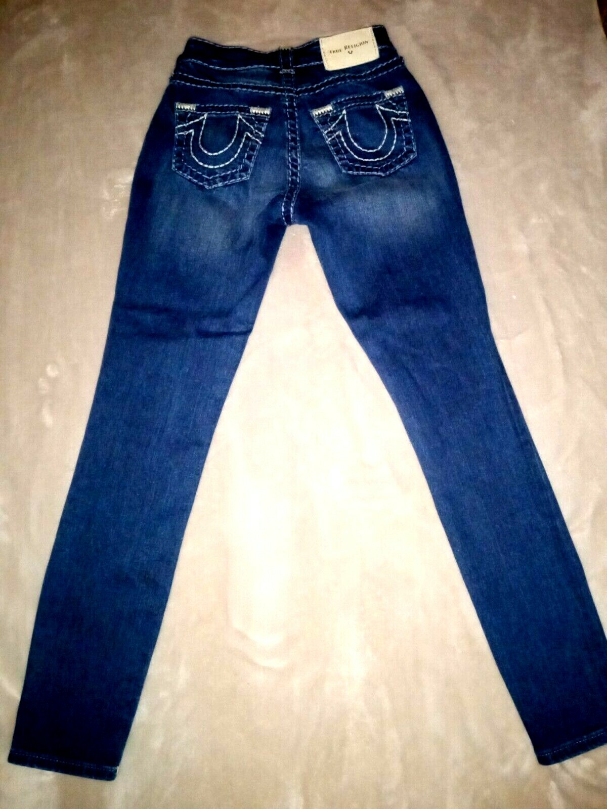 True Religion Women Sz 25 RN#112790 CA#57414 Medium Blue Denim Skinny ...