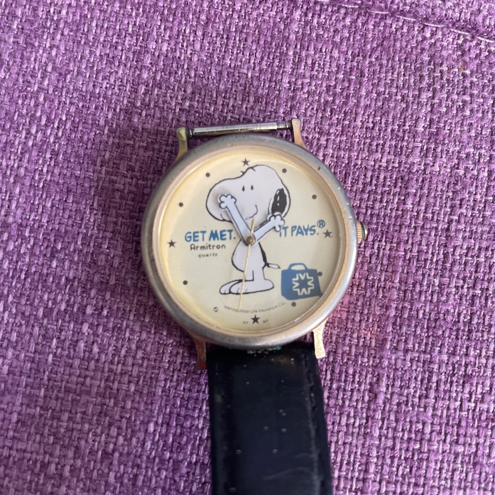 Vintage Snoopy Peanuts Armitron Watch Met Life Insura… - Gem