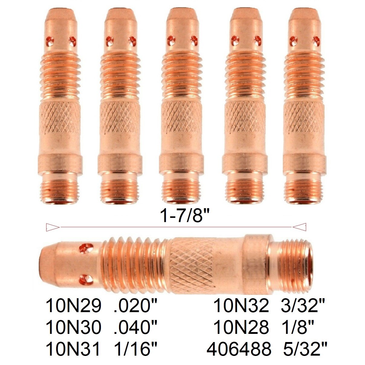 TIG Collet Body 10N32 3/32” Welding Collet Body for TIG Torch 17, 18 ...