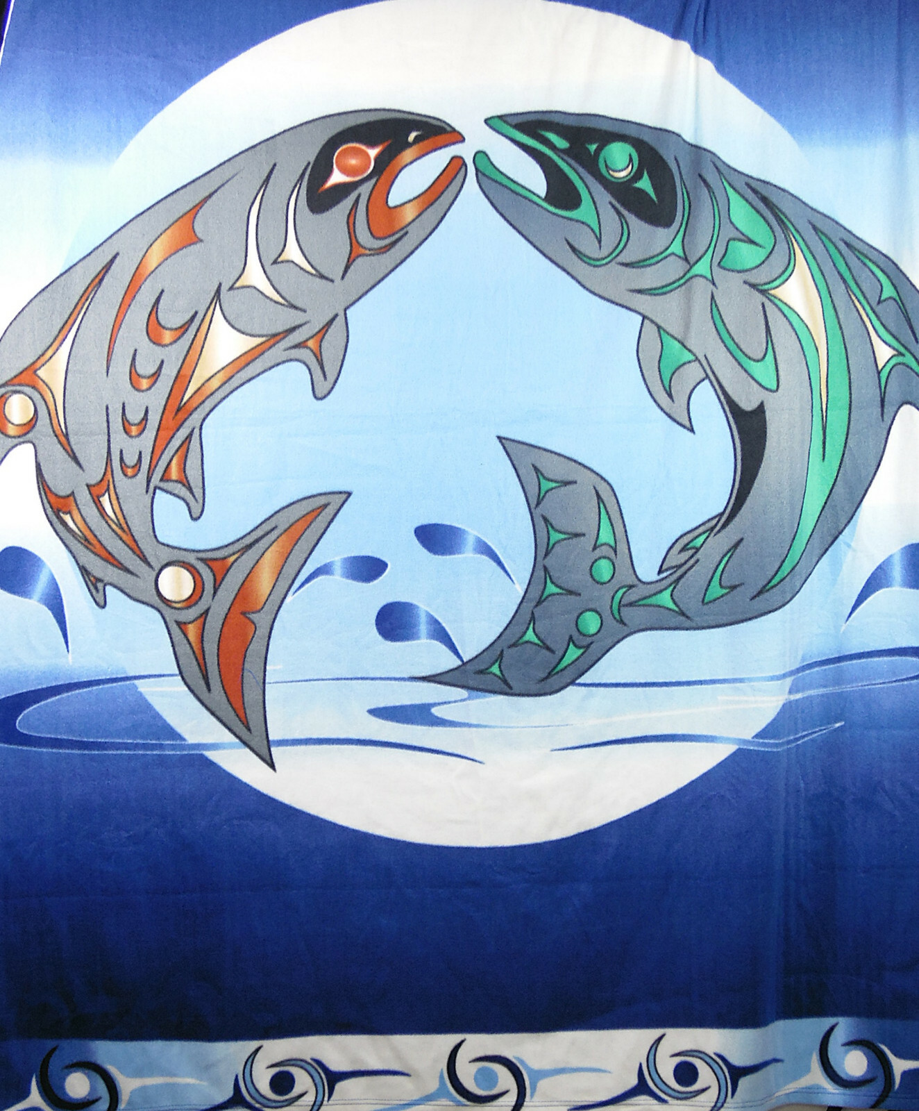 Pacific Blanket & Trading Post PNW Native Designed Salmon Polar Fleece ...