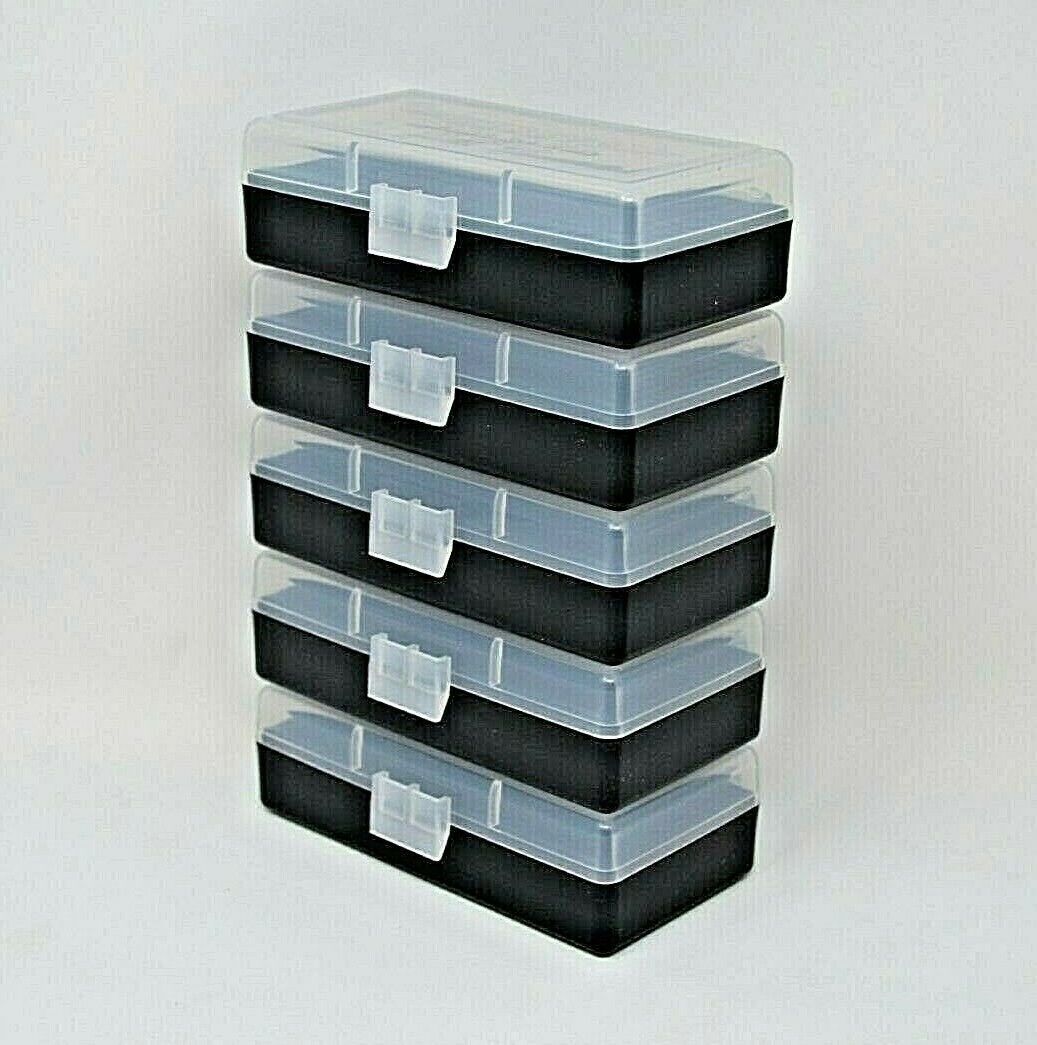 BERRY'S PLASTIC AMMO BOXES (5) CLEAR/BLACK 50 Round 9MM / 380 | eBay