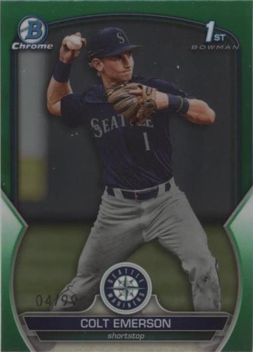 2023 Bowman Draft - Chrome Colt Emerson #BDC-42 Green Refractor /99 (RC ...