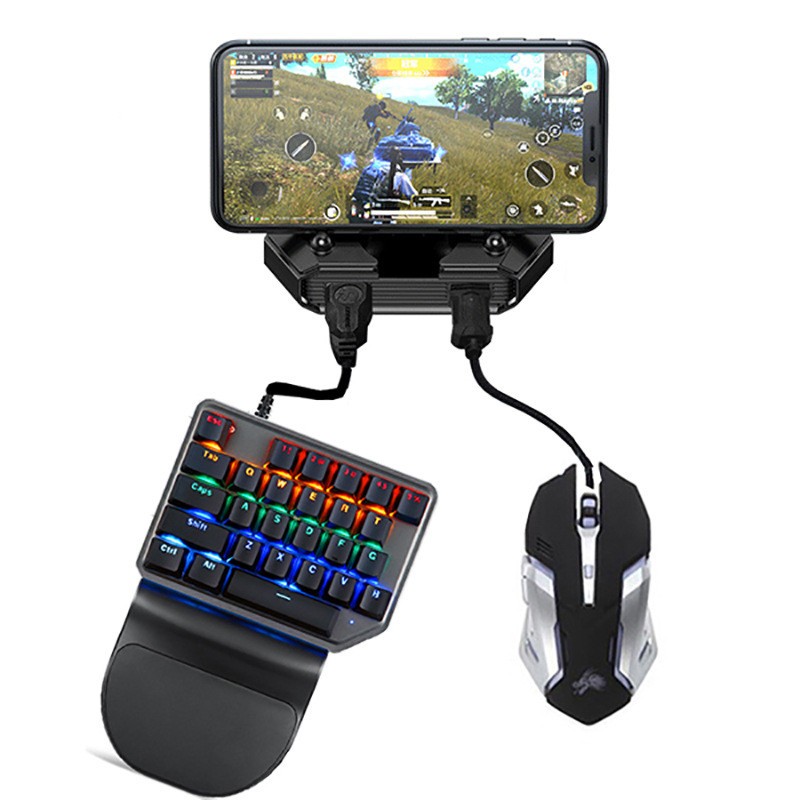 One-Handed Gaming Keyboard & Mouse Set – RGB Mechanical Keypad ...