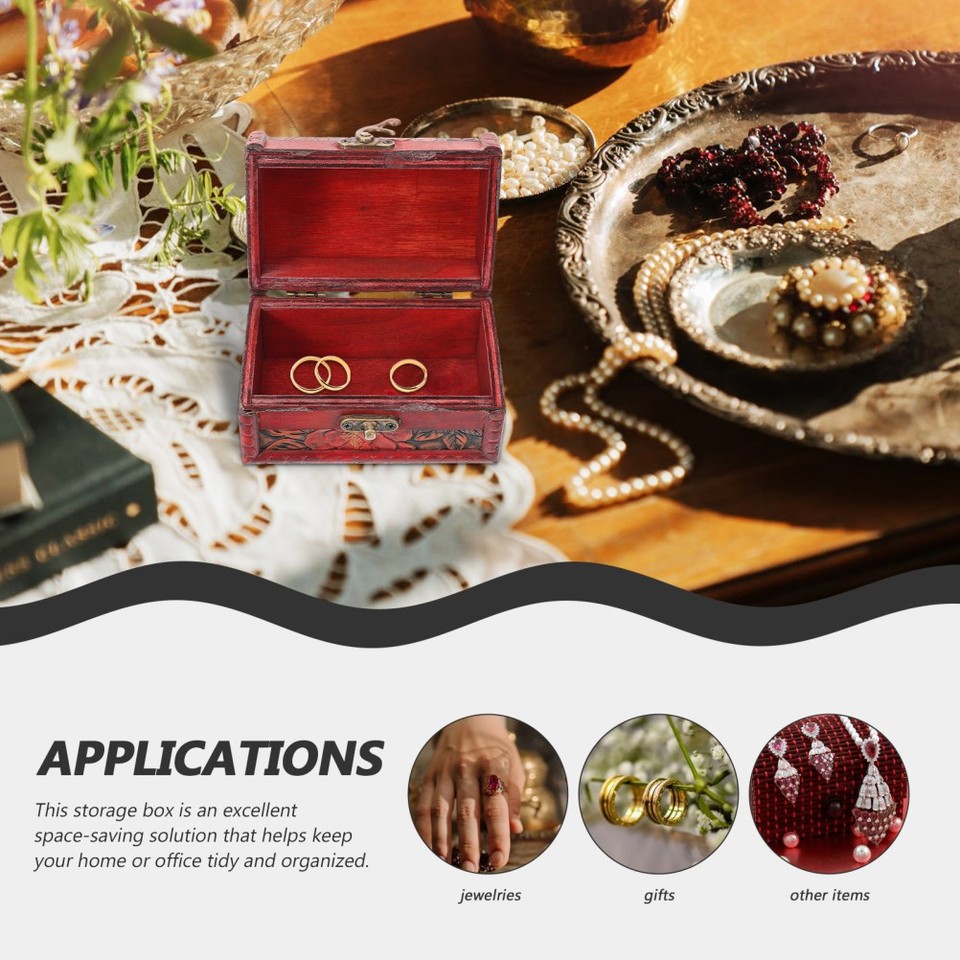 Treasure Box Vintage Wooden Treasure Chest Vintage Jewelry Box ...