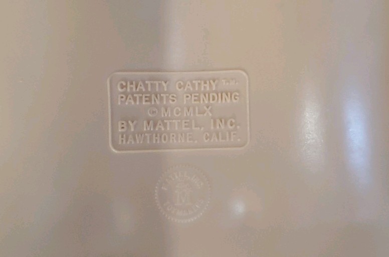 Vtg Chatty Cathy 19" Talking Doll Marked Patent Pending MCMLX Talks ...