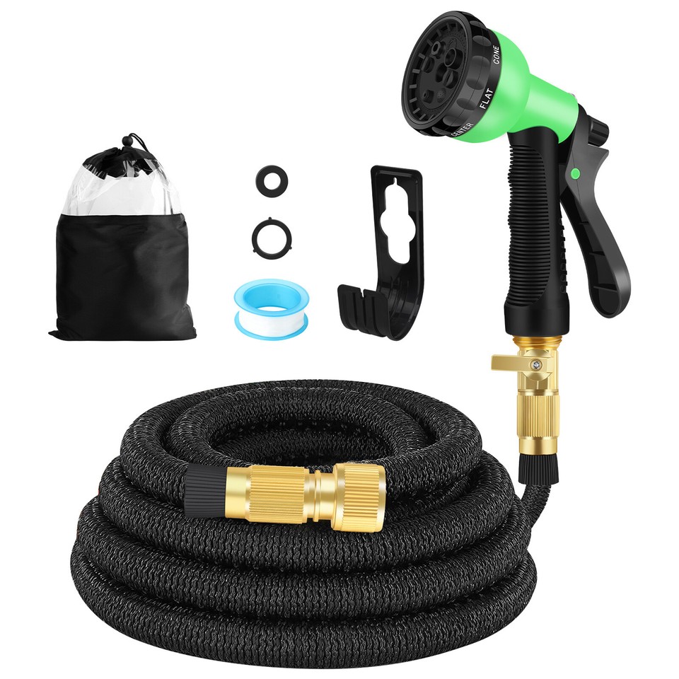 25-100FT Heavy Duty Expandable Flexible Garden Hose Water Pipe Gun ...