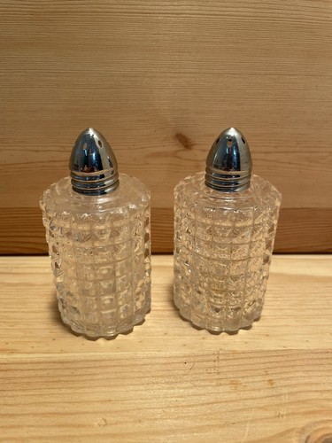 vintage cut glass salt and pepper shakers Round Cylindrical | eBay