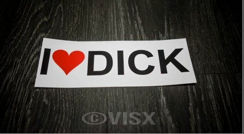 I Love Dick Cock Bumper Sticker Car Decor Funny Penis Gay Lgbtq Horny