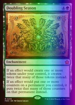 MTG Magic the Gathering Doubling Season (216/789) Foundations LP FOIL ...