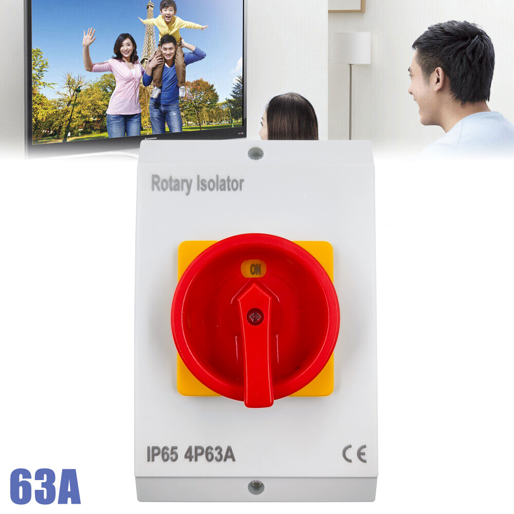 63A Rotary Isolator Switch 63amp 4 Pole AC 230V - 415V IP65 Waterproof ...