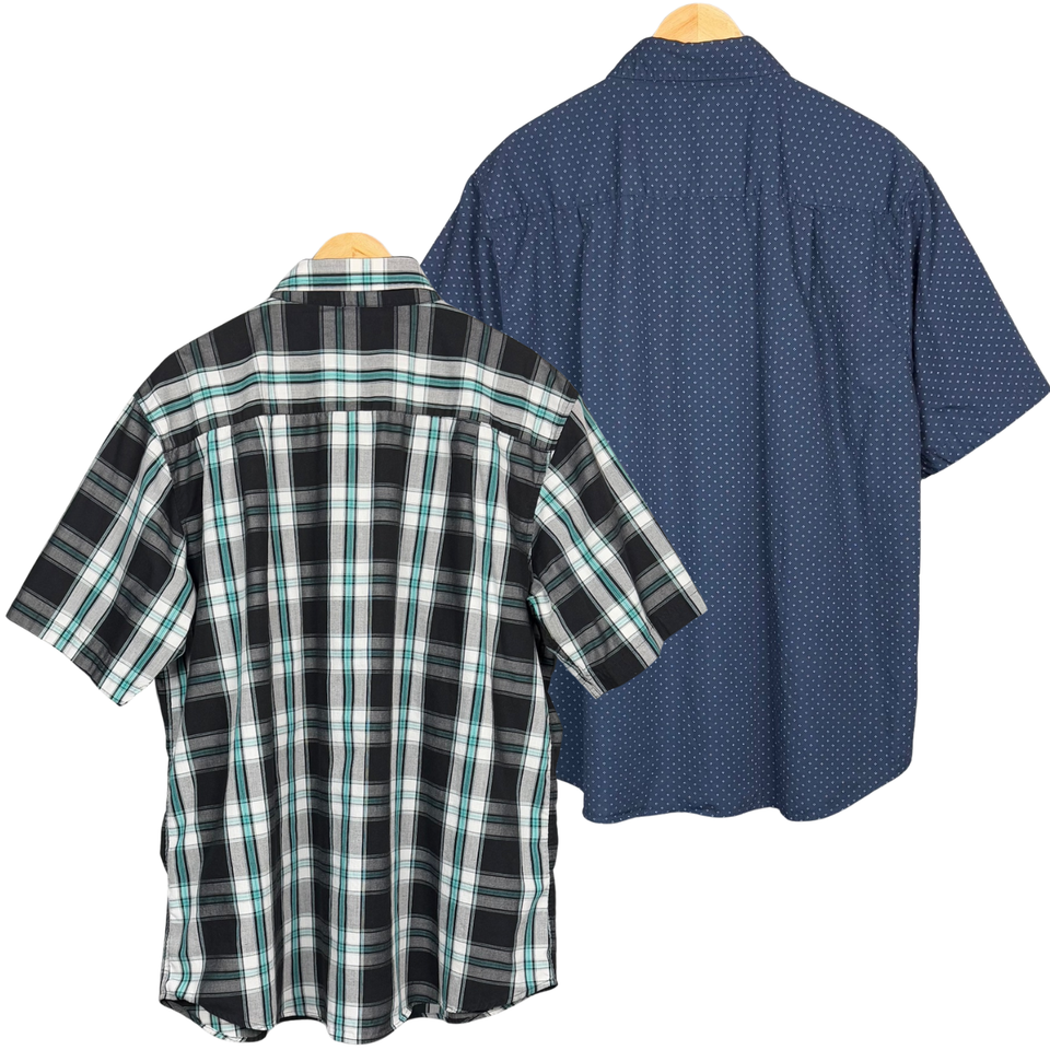 Beverly Hills Polo Club Shirt Mens Button Up Short Sleeve 2-Pc Bundle ...