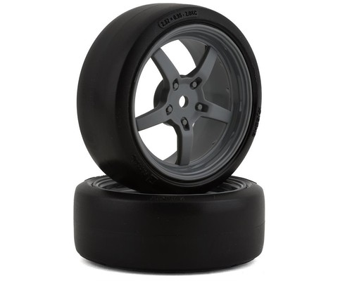 Kyosho Fazer Pre-Mounted TC Tire w/5-Spoke Racing Wheel (Grey) (2 ...