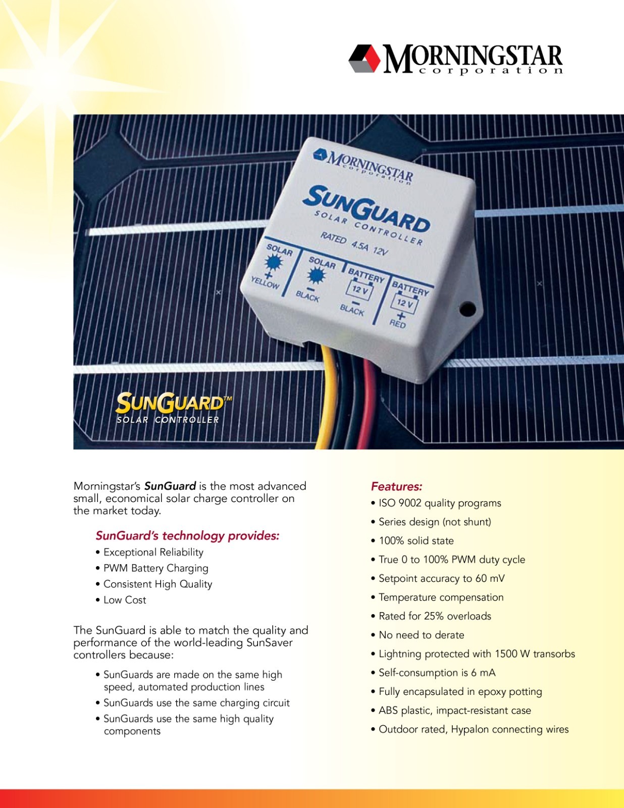 Morningstar SunGuard SG-4 PWM Solar Regulator - Solid State Outdoor ...