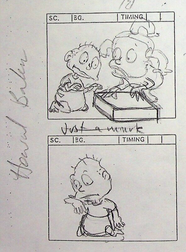 Rugrats 1991 Production Howard E. Baker SIGNED Hand Drawn Storyboard ...