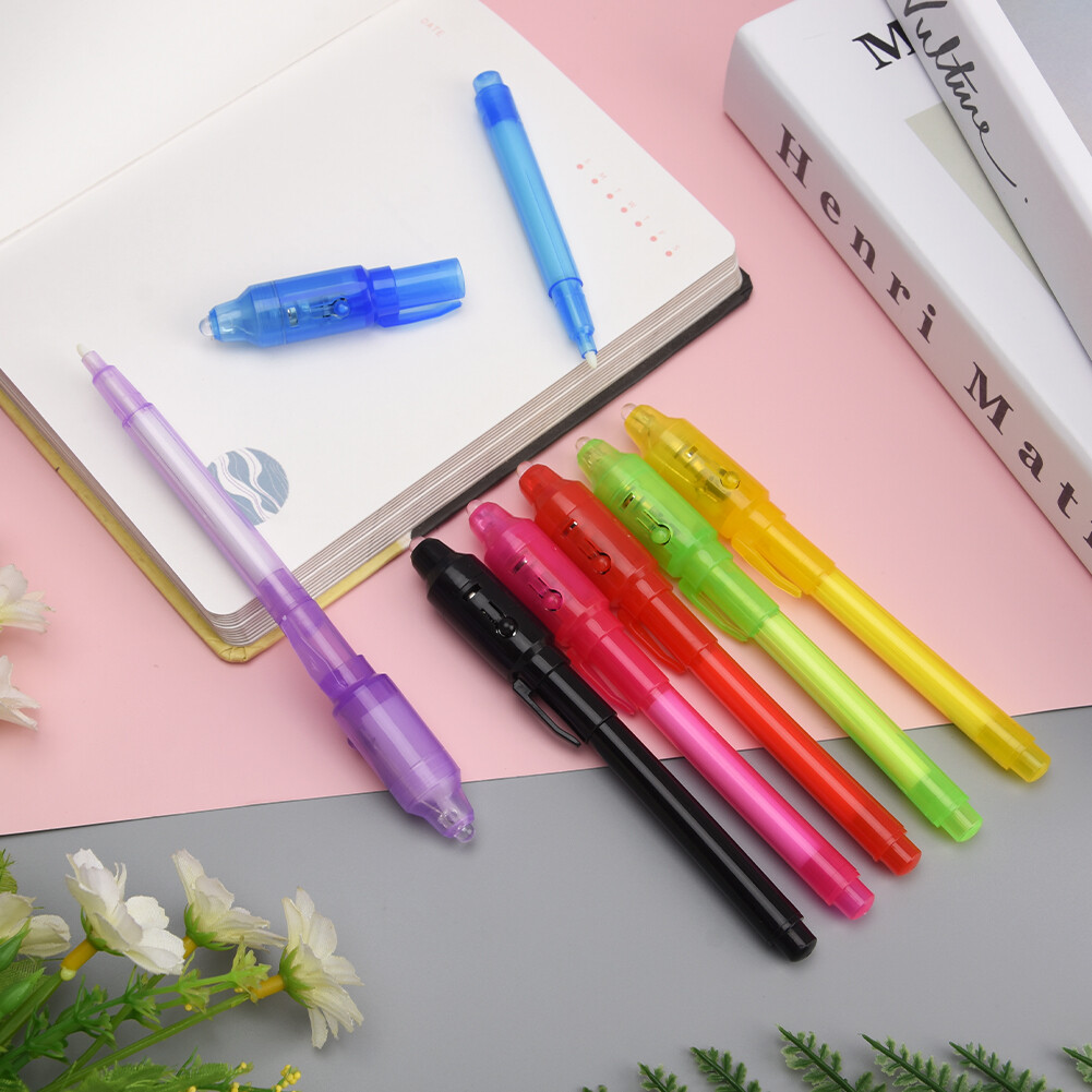 35pcs With Purple Light Secret Message Funny Invisible Ink Pen Party ...