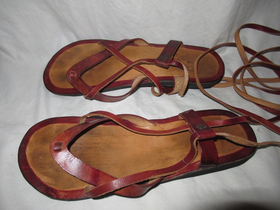 amazing Handmade brown Leather Goliath gladiator sandals mens size 7 ...