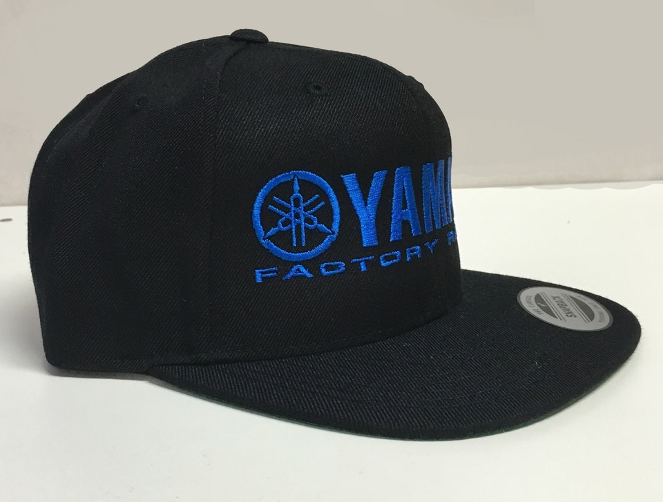 YAMAHA FACTORY RACING hat cap flat bill snapback blue red white MX YZF ...