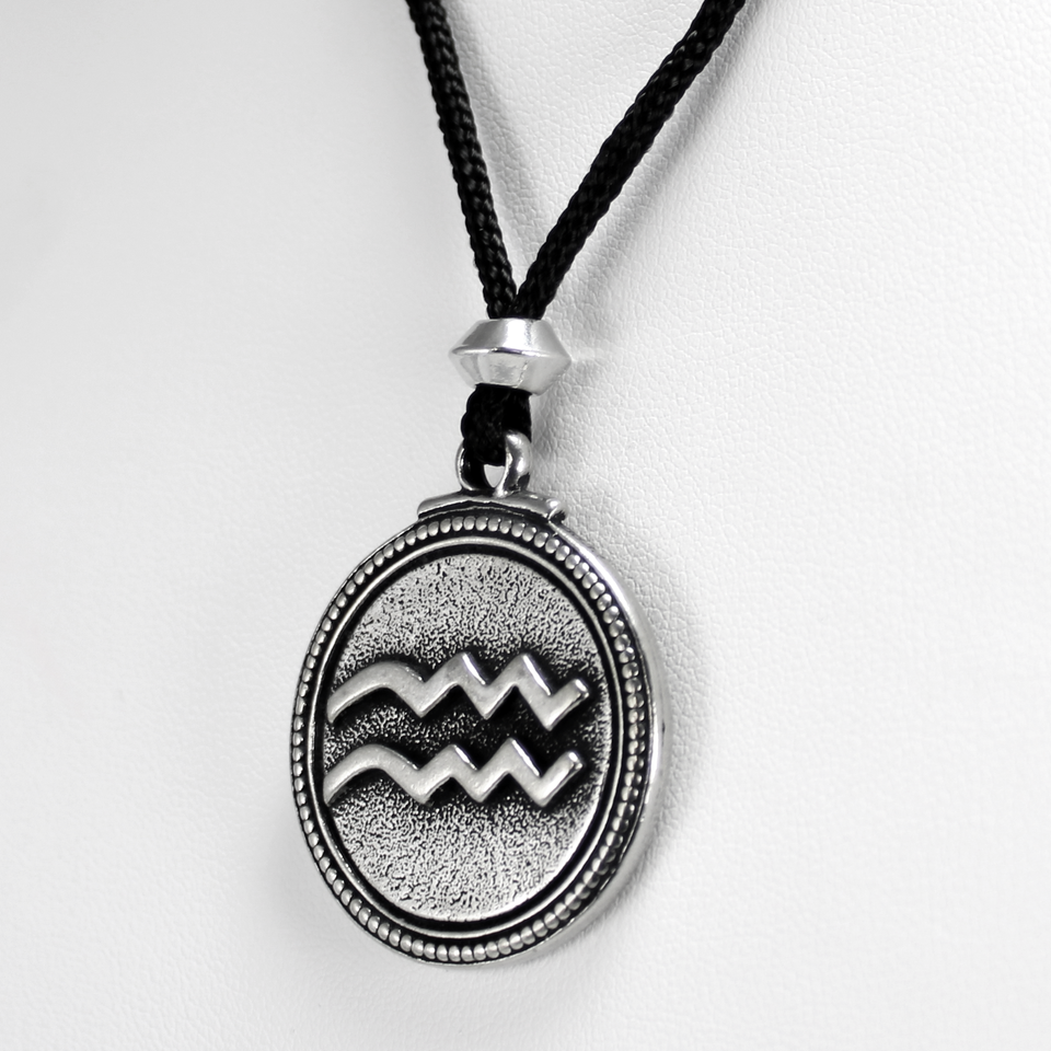 Aquarius Necklace Zodiac Sign Pendant Astrology Horoscope Pewter ...