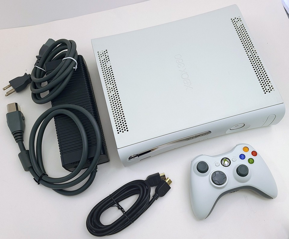 Microsoft XBox 360 Pro 4GB White Video Game Console Gaming System 360P ...