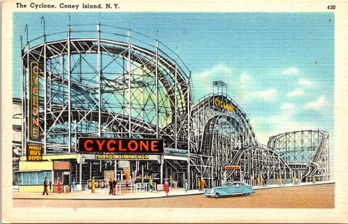 Coney Island Cyclone Roller Coaster New York Postcard B49 | eBay