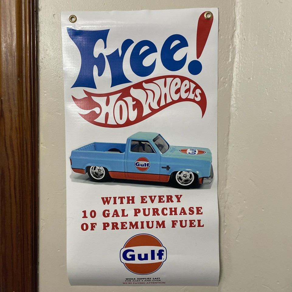 Store Gulf Gas Display Promo Banner Hot Wheels Extremely Rare Awesome ...