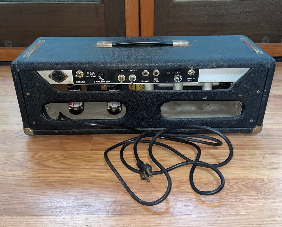 Vintage Fender Bandmaster Drip Edge Tube Guitar Amp Head Band Master ...
