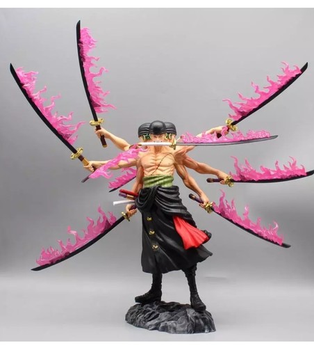 40cm One Piece Zoro Anime Figure Wano Onigashima 9 Swords Style Action ...