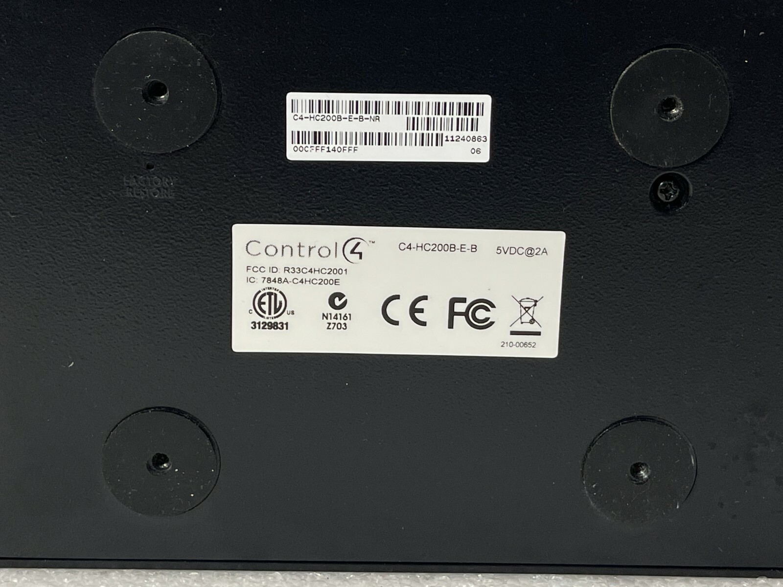 Control4 Hc-200 Home Controller C4-hc200b-e-b Control 4 With Remote for ...