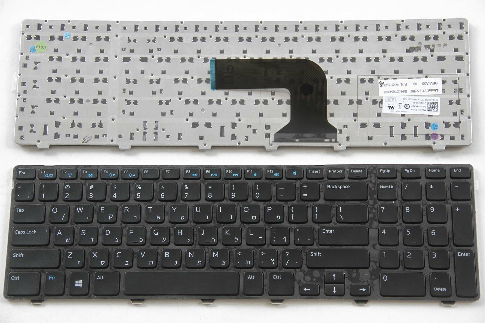 Keyboard Hebrew US for Dell Inspiron 3721 3737 5721 5737 17R-5721 17R ...