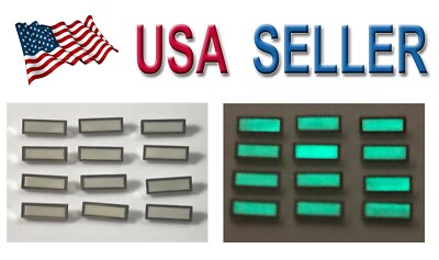 12 Watch Dial Hour Silver green Lume Markers Indices Indexes Numerals ...