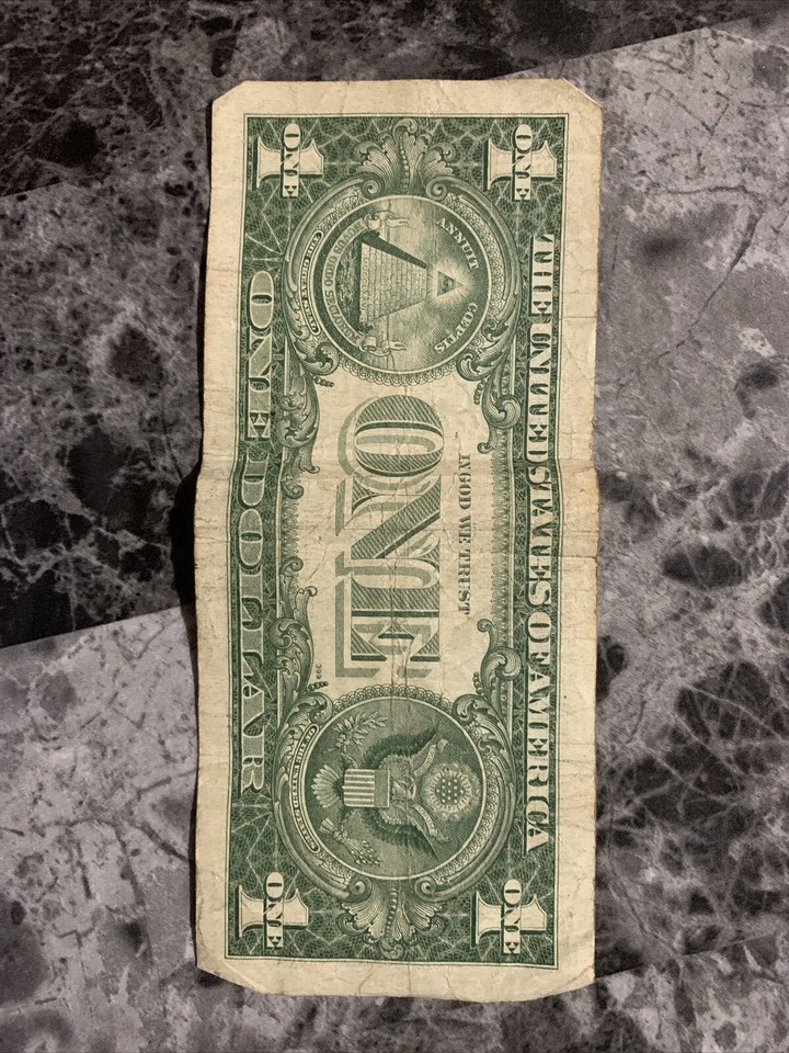 1957 STAR NOTE One Dollar Blue Seal Note Silver Certificate Old US Bill ...