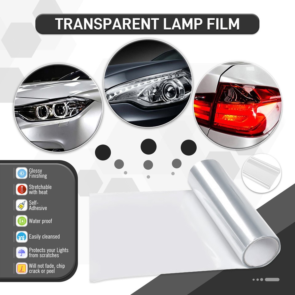 Sticker Transparent Headlight Tint Fog Lights Tail light Vinyl Film ...