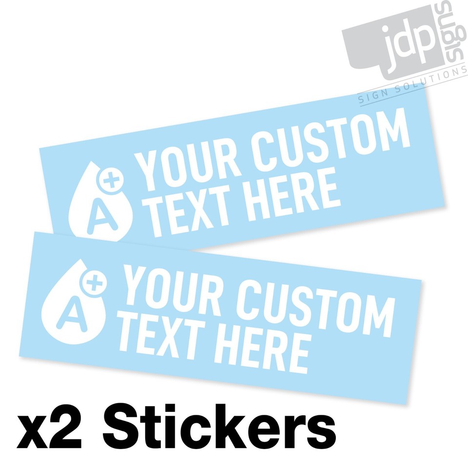 x2 PERSONALISED BLOOD TYPE BIKE FRAME NAME STICKERS VINYL DECAL CYCLE ...