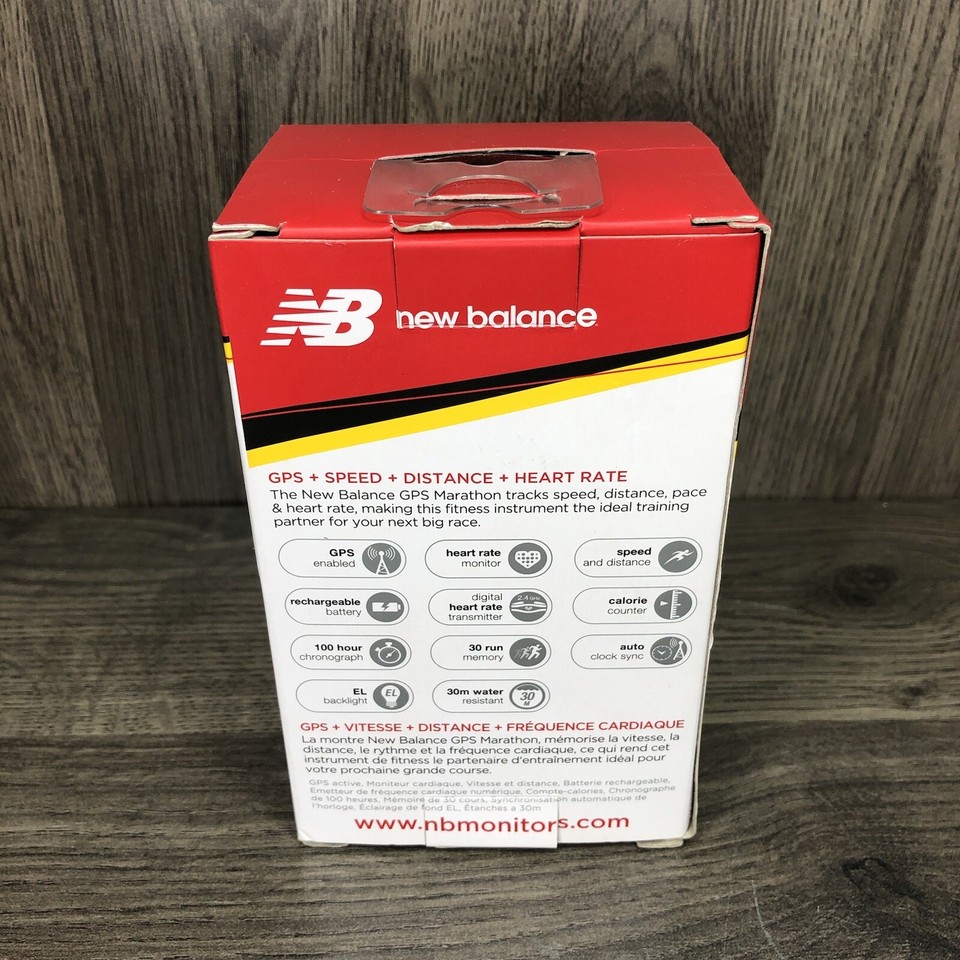 NEW BALANCE GPS MARATHON RUNNER BLACK PINK WATCH SPEED HEART RATE ...