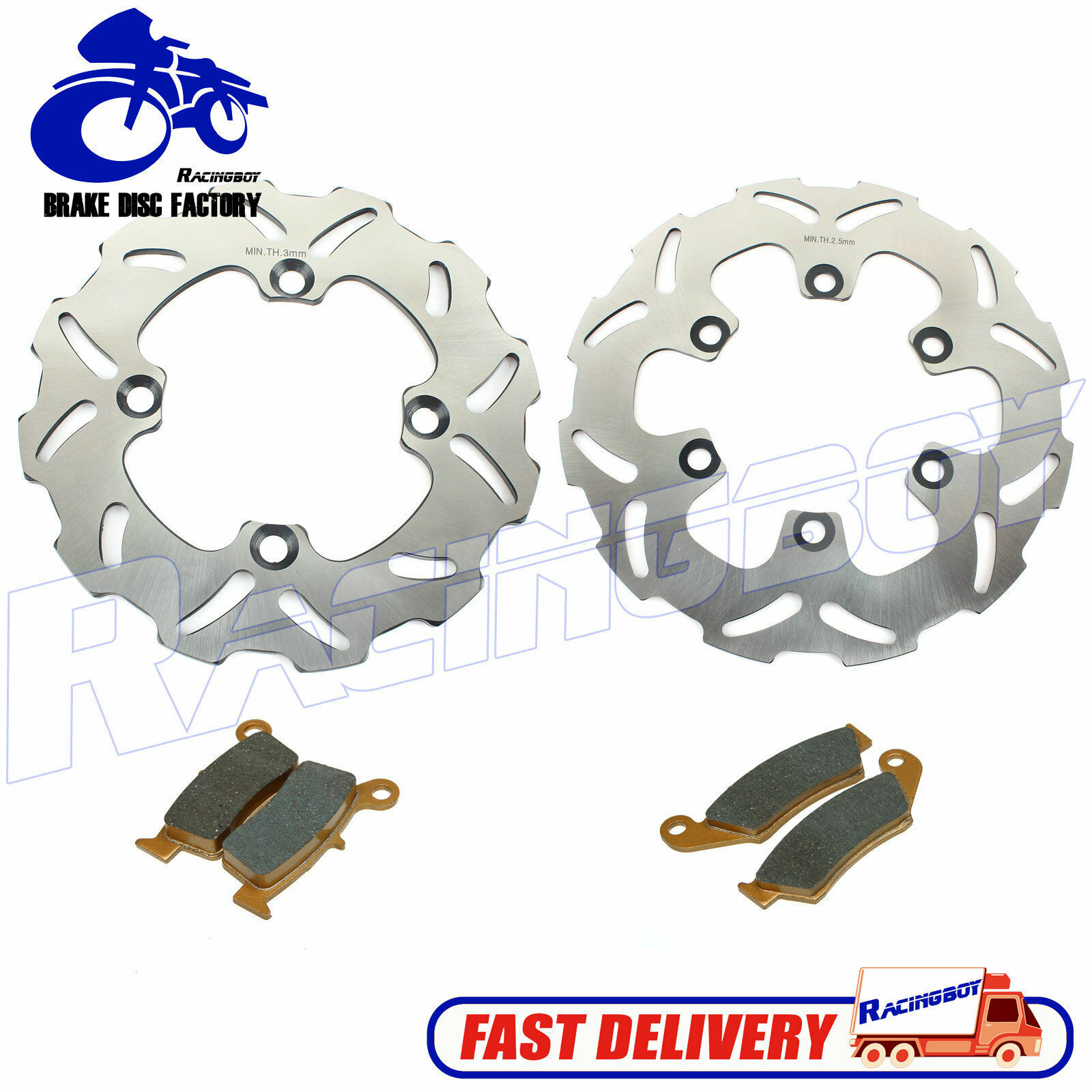 KX85 01-21 Front Rear Brake Disc Rotors Pads For Kawasaki KX80 97-00 ...
