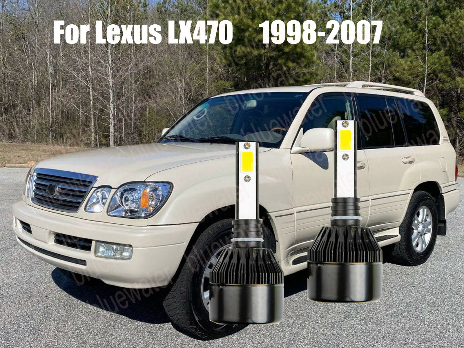 LED For Lexus LX470 1998-2007 Headlight Kit H1 6000K White CREE Bulbs ...
