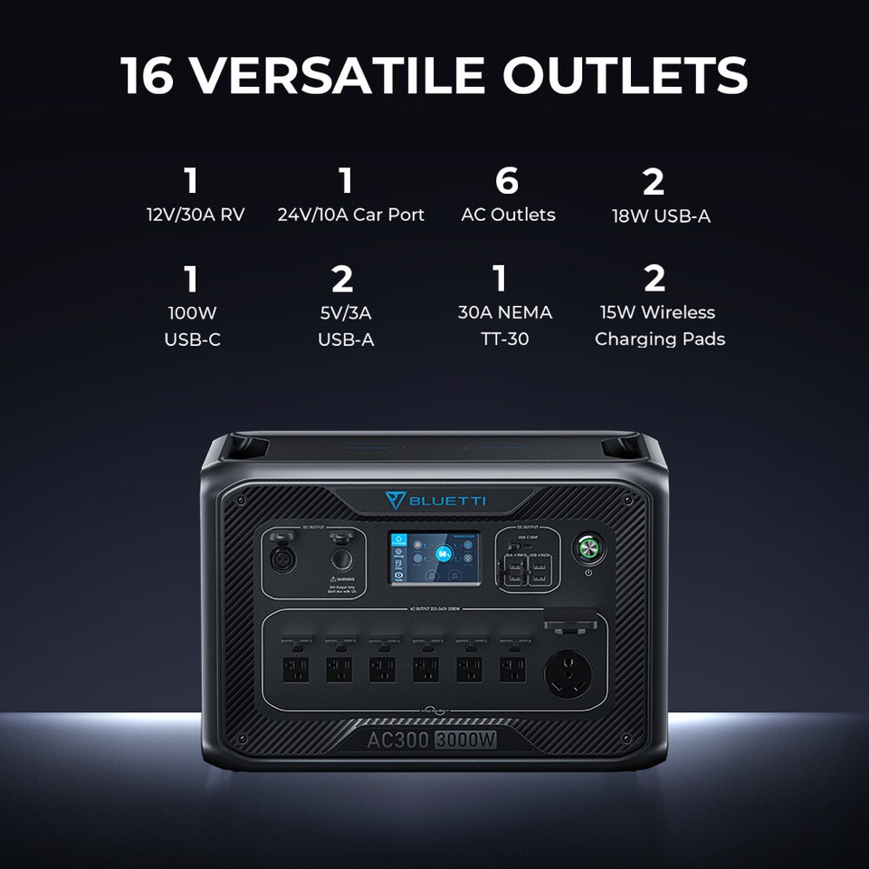BLUETTI AC300 Generator 3000W Inverter Module UPS Home Failure Backup ...